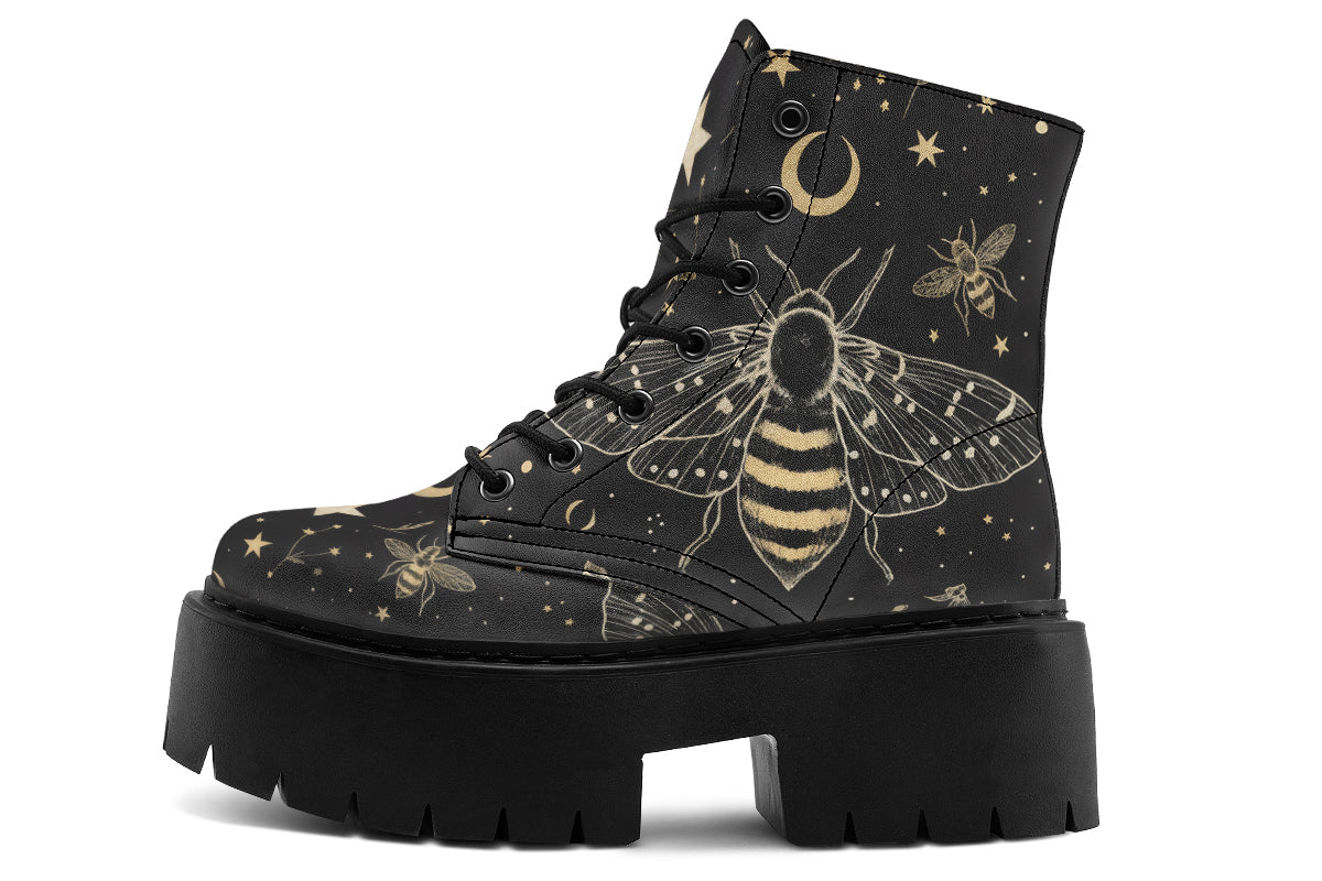 Bee Constellation Platform Boots – Rogue + Wolf Vegan-PU Goth Boots