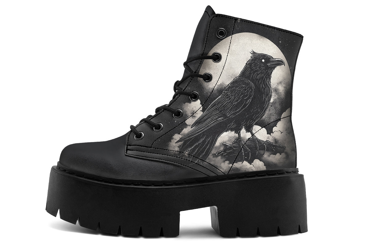 Doom Raven Platform Boots – Rogue + Wolf Vegan Leather Gothic Platform ...