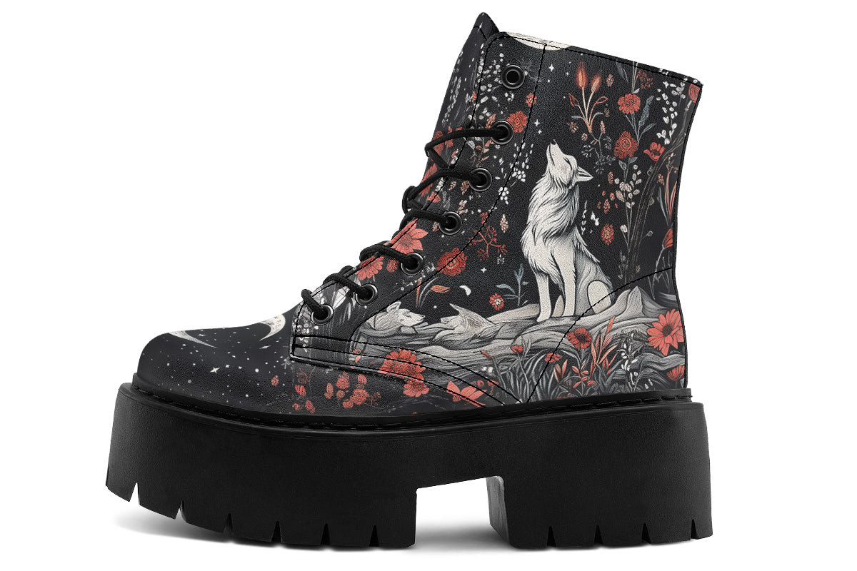 Lone Wolf Platform Boots – Rogue + Wolf Vegan-PU Gothic Fairytale Boots