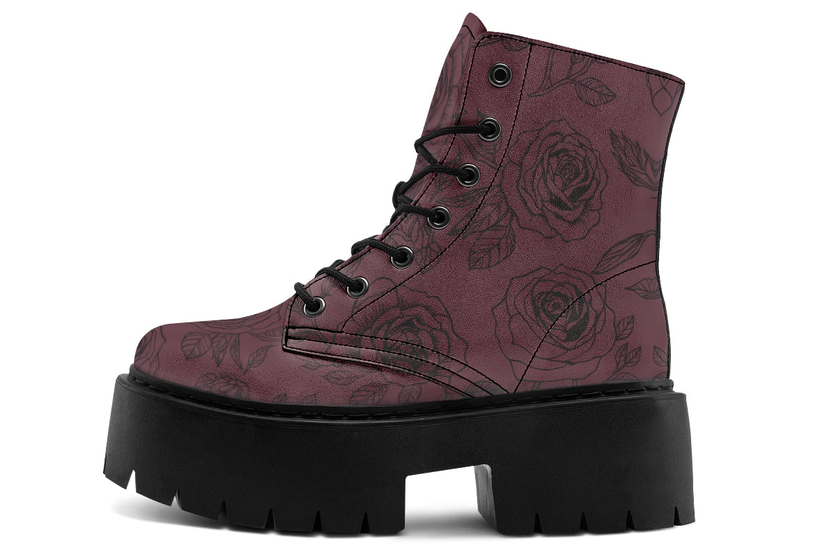 Rosa Aeterna Platform Boots – Rogue + Wolf Vegan-PU Witchy Gothic Boots