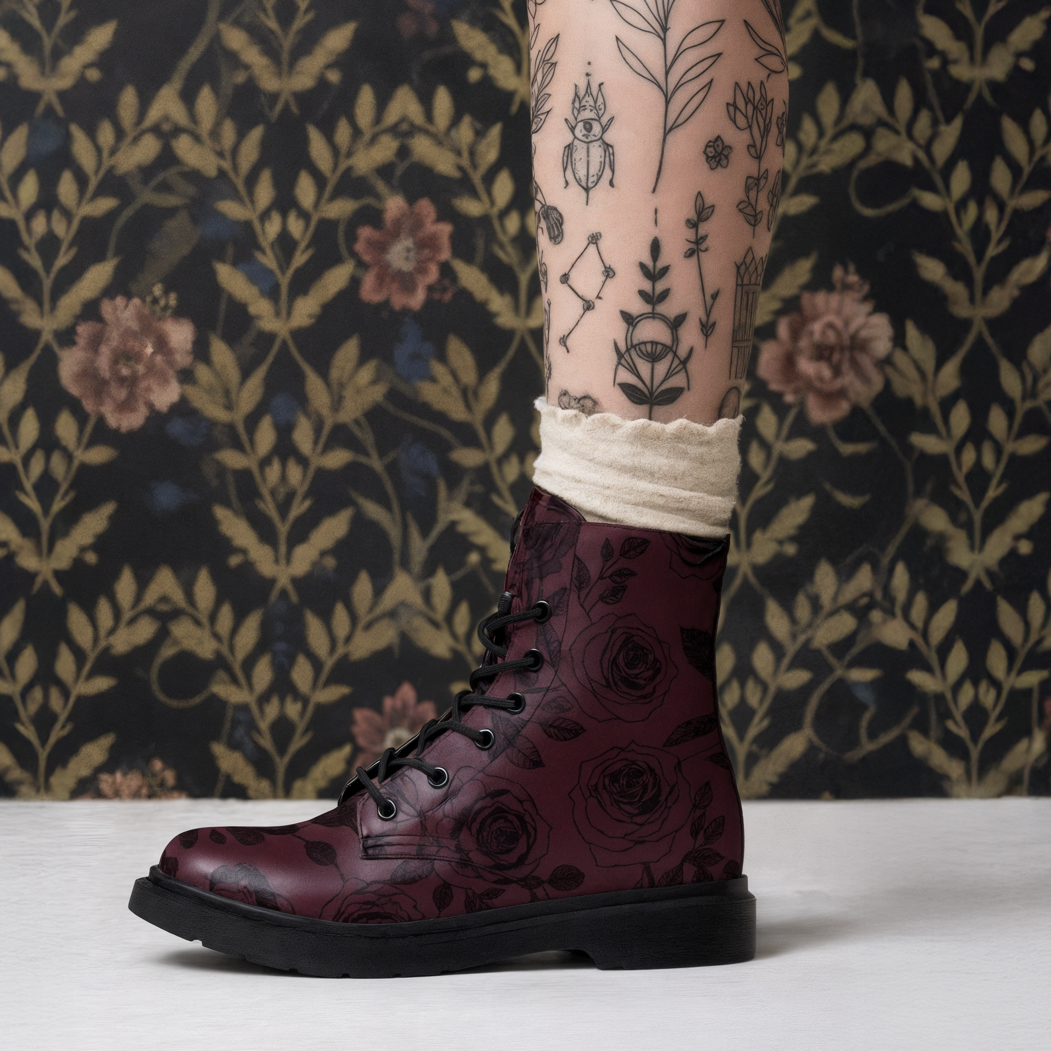 Rosa Aeterna Boots – Rogue + Wolf Vegan Leather Dark Academia Boots