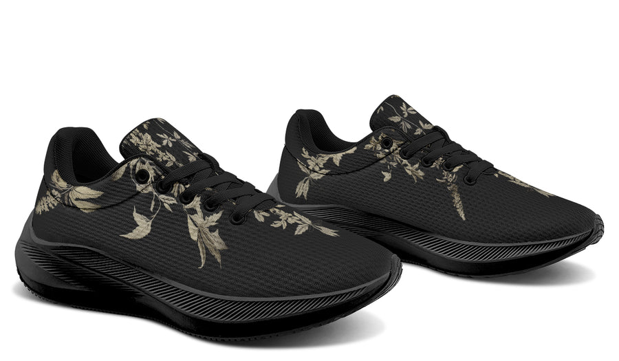 Black Night Ivy Sneakers – Rogue + Wolf Vegan EVA Gothic Art Sneakers