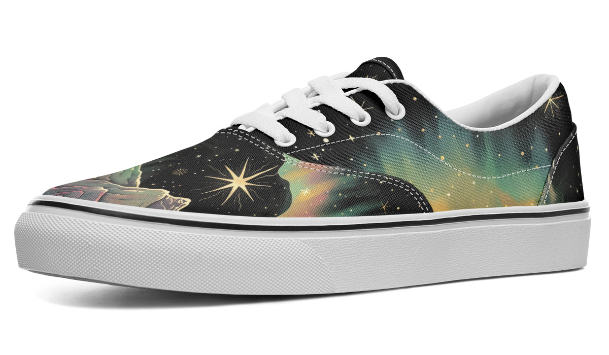 Northern Lights Street Sneakers - Premium Vegan Canvas Sneakers with D ...