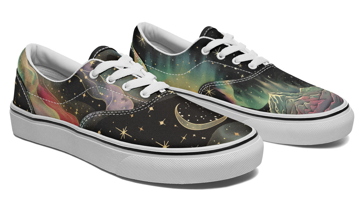 Northern Lights Street Sneakers - Premium Vegan Canvas Sneakers with D ...