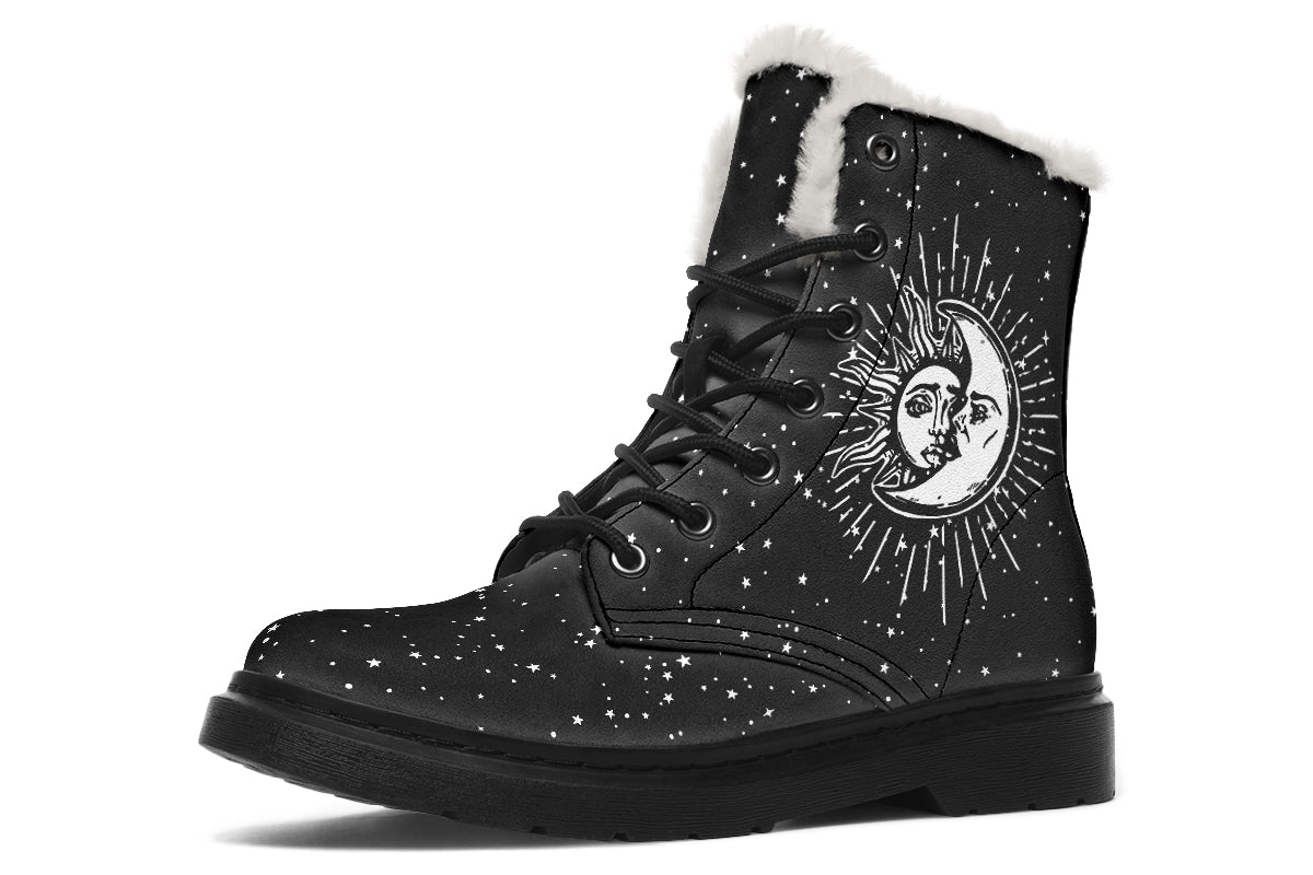 Astral Winter Boots – Rogue + Wolf Vegan Suede Celestial Gothic Boots