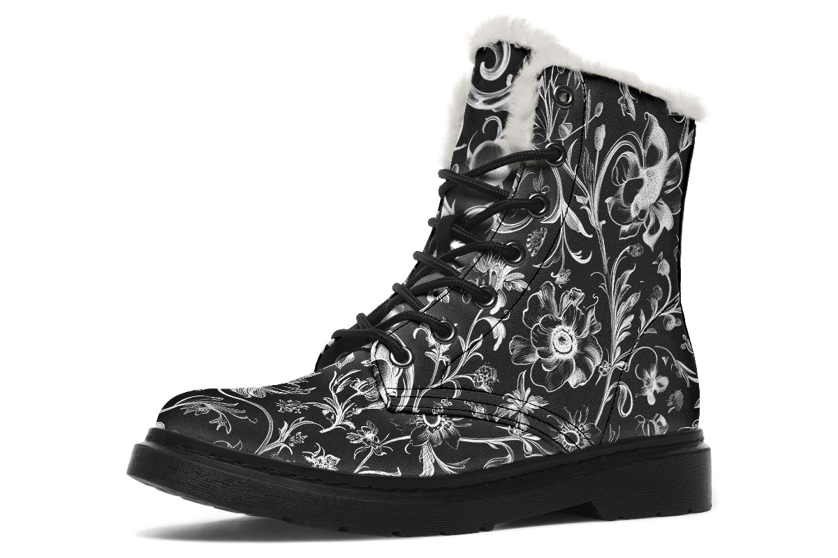 Black Baroque Winter Boots – Rogue + Wolf Micro-Suede Witchy Boots