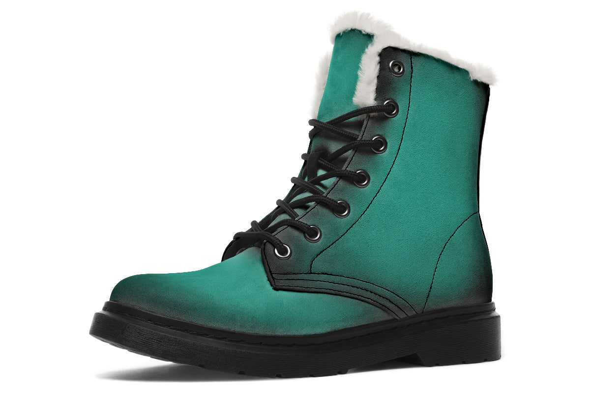 Enchanted Emerald Winter Boots - Warm Micro-Suede Doc-Style Boots Line ...