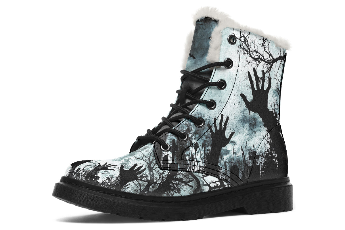 Reanimated Winter Boots – Rogue + Wolf Vegan Suede Gothic Horror Boots