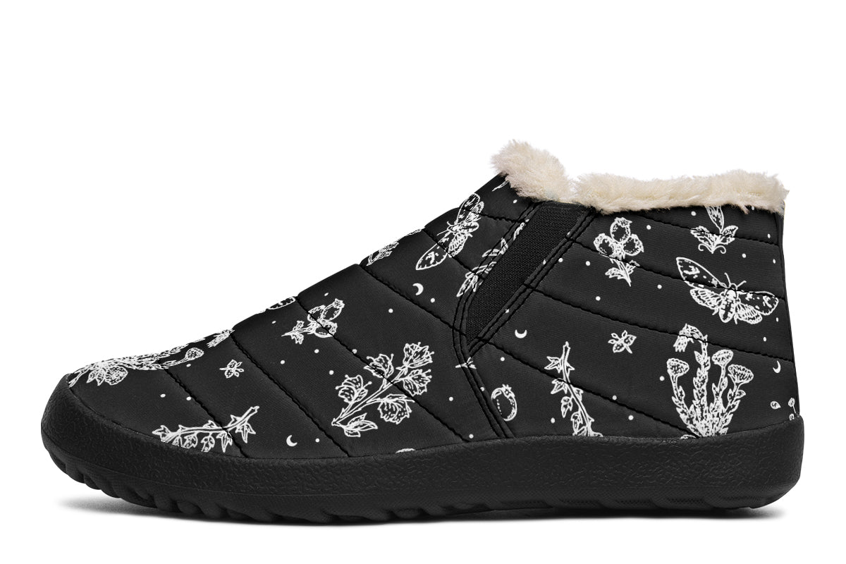 Nightshade Winter Sneakers – Rogue + Wolf Black Vegan-Fabric Witchy ...