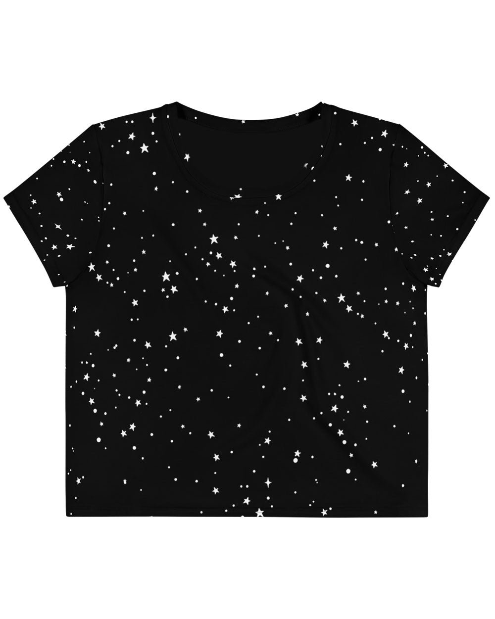 Starry Night Crop Top - Cute Black Witchy Crop Tee Alt Style Gothic Gr ...