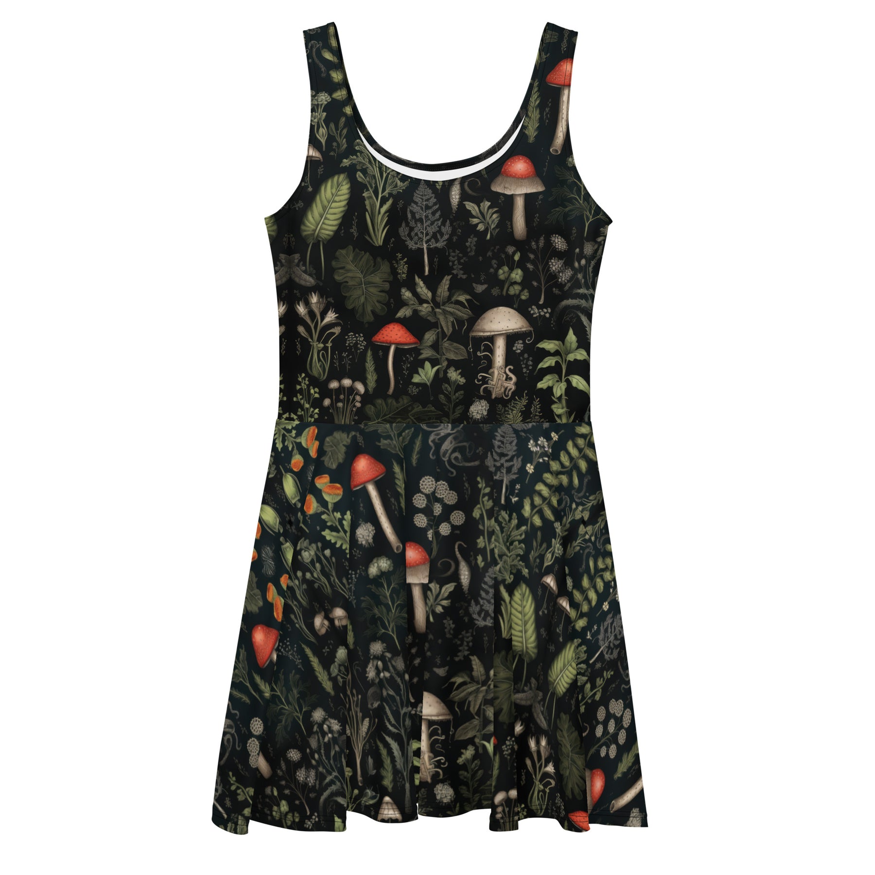 Foraging Skater Dress - Dark Academia Cute Botanical Vegan Dress, Witc ...