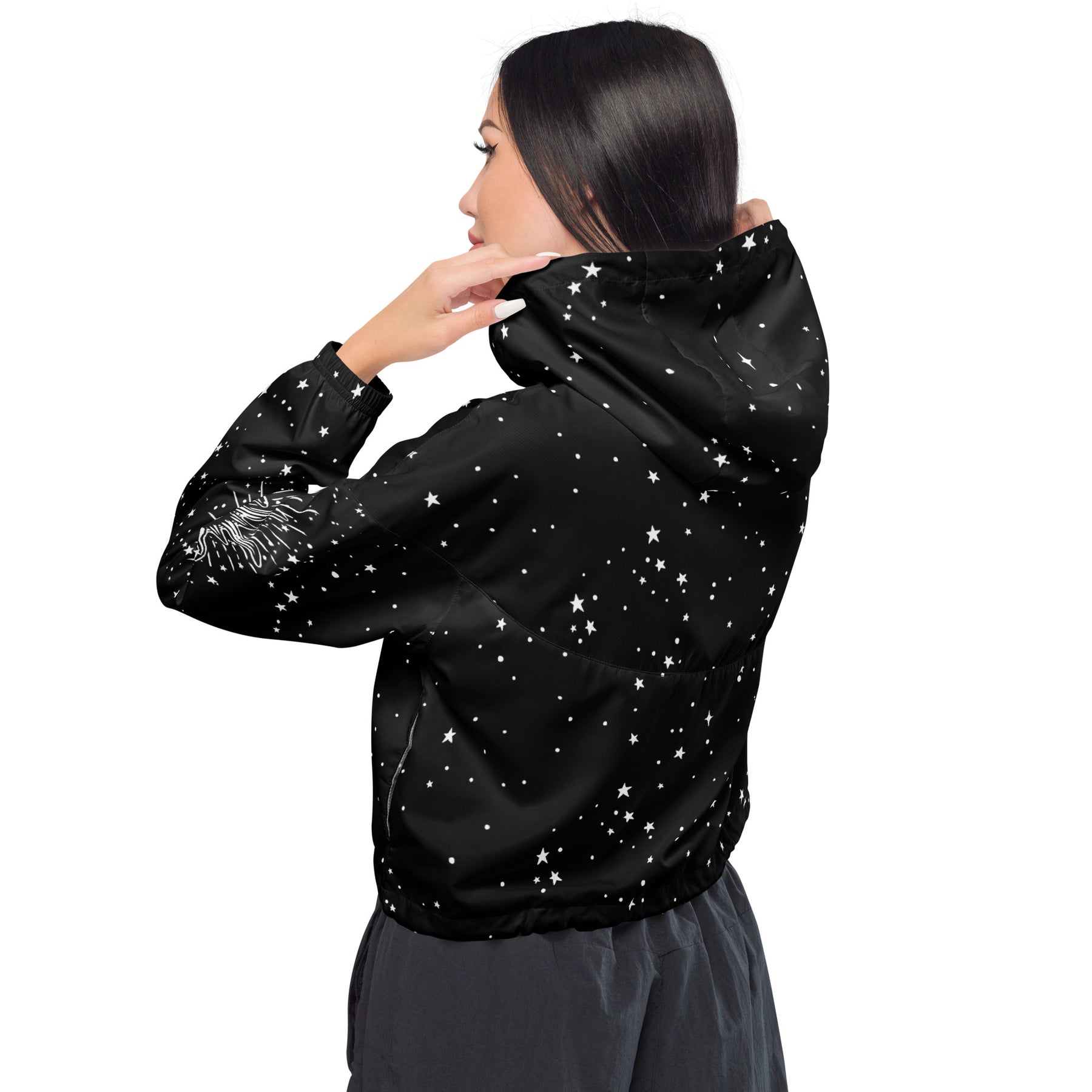 Astral Cropped Windbreaker – Rogue + Wolf Polyester Celestial Windbreaker