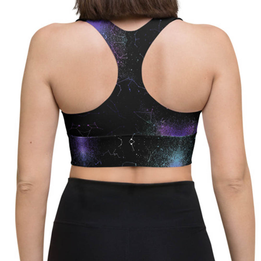 Aurora Longline Sports Bra – Rogue + Wolf Polyester Celestial Goth ...