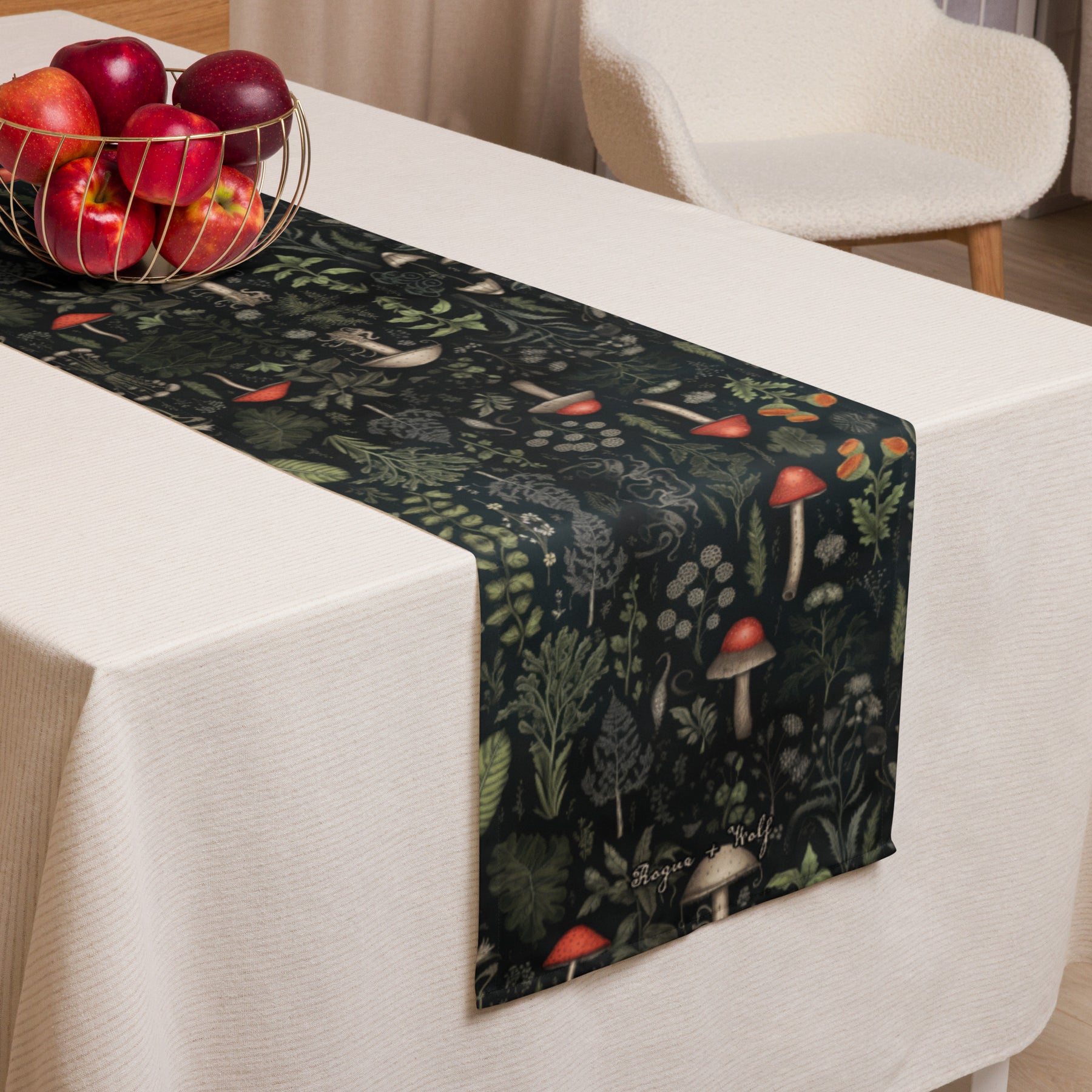 Foraging Table Runner – Rogue + Wolf Polyester Witchy Botanical Table ...