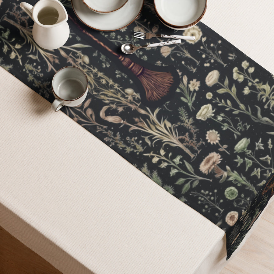 Witches’ Broomsticks Table Runner – Rogue + Wolf Polyester Gothic Table ...
