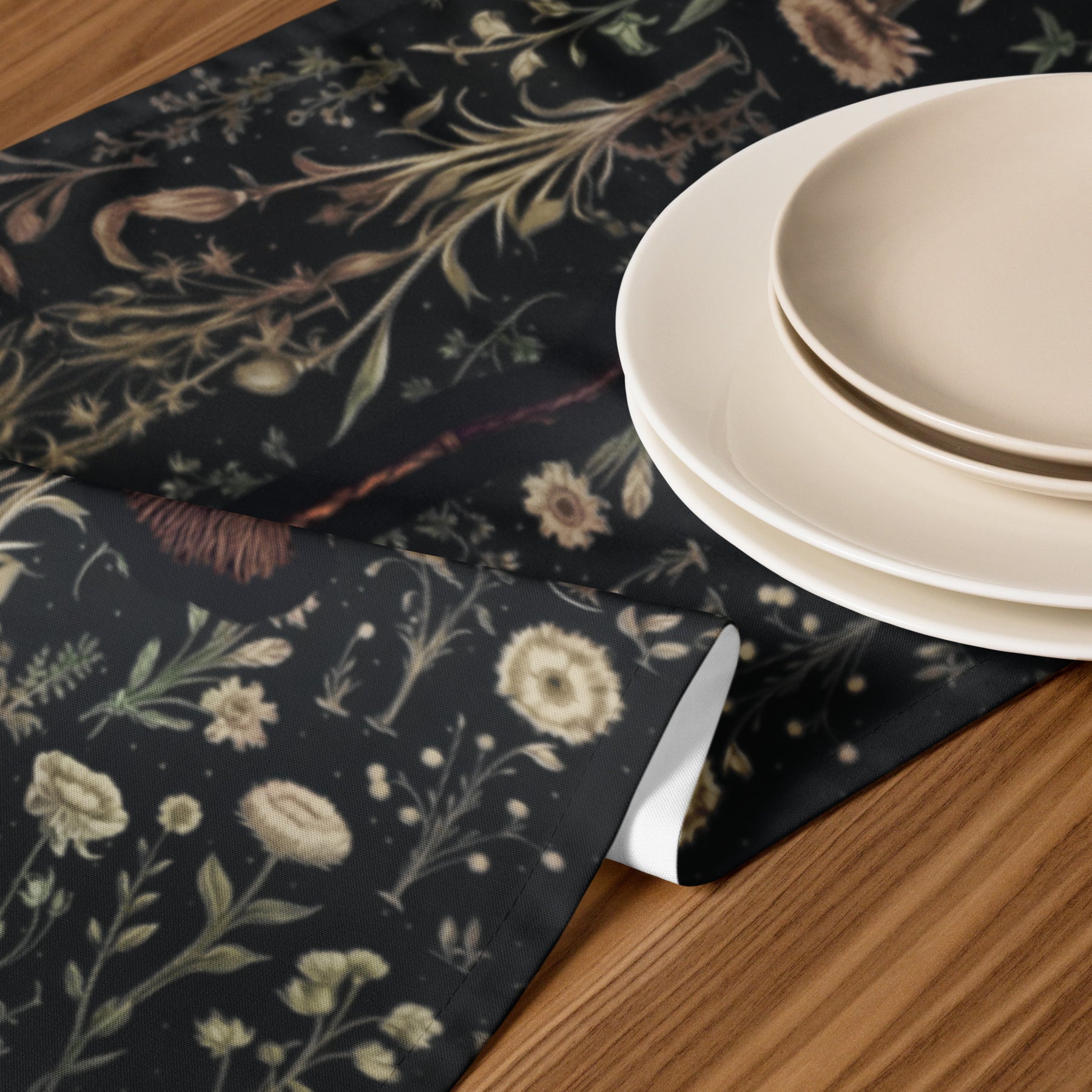 Witches’ Broomsticks Table Runner – Rogue + Wolf Polyester Gothic Table Runner